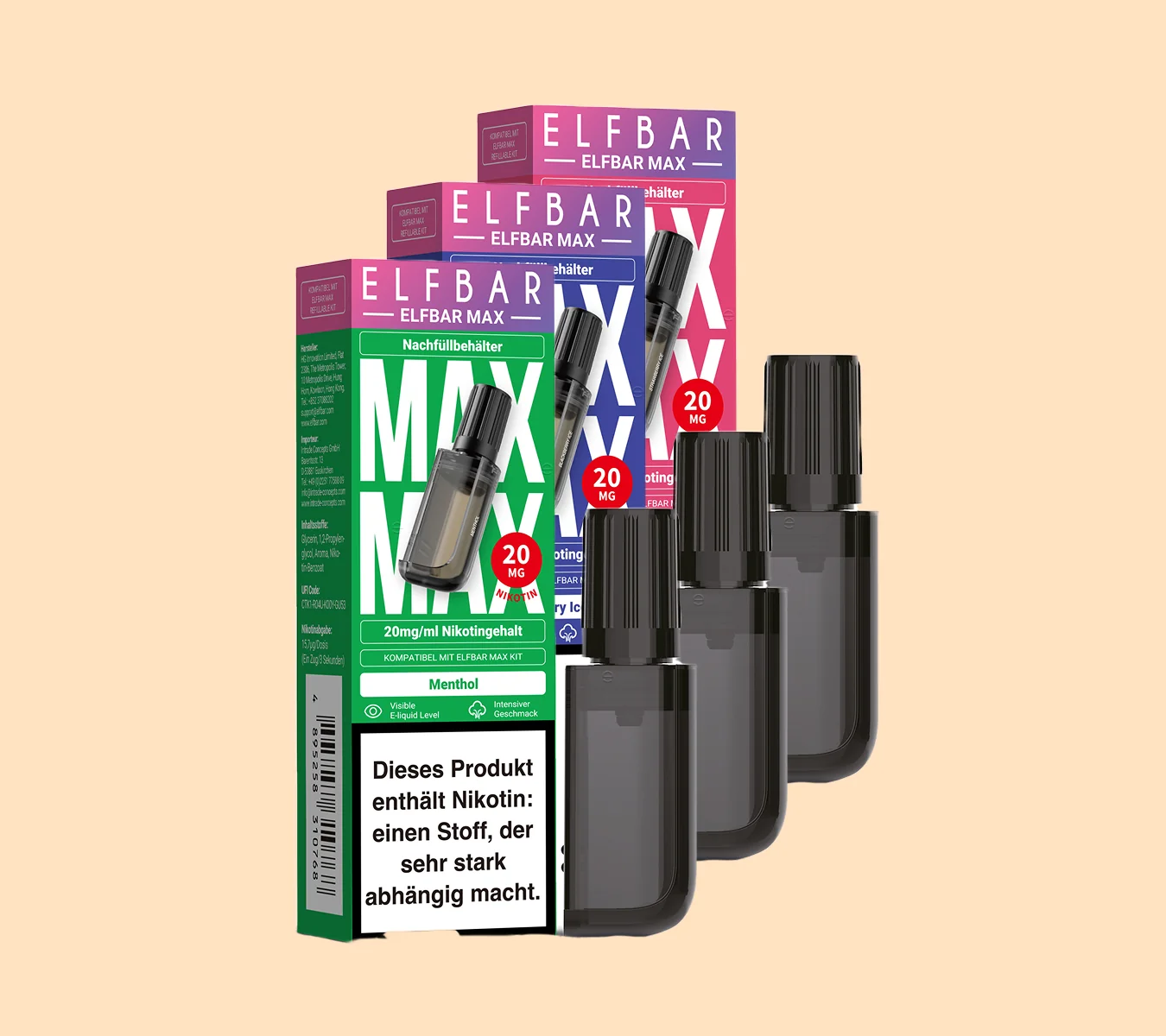 ELFBAR MAX Pod | 6000 Züge | Refill für ELFBAR MAX – elf-vape.de